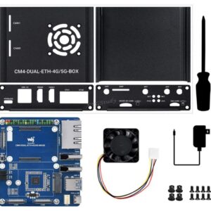 Dual Gigabit Ethernet 5G/4G Mini-Computer with Metal Case and Cooling Fan Based On Raspberry Pi Compute Module 4 (NOT Included) @XYGStudy (CM4-DUAL-ETH-4G/5G-BOX)