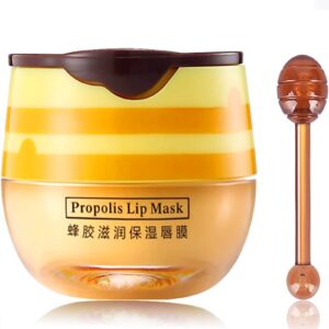 lip balm honey pot, propolis moisturizing lip mask overnight, hydrating prevention dry and cracked lip scrubs exfoliator lip sleeping mask