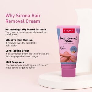 Sirona Hair Removal Cream, Sensitive Skin for Women - 1.76 Fl Oz | with Aloe Vera, Vitamin E & Shea Butter | Ideal for Bikini Line,Underarm, Legs