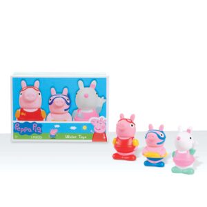 peppa pig 4-inch bath toys 3-piece set, peppa pig, george, and suzy, bathtub toys, kids toys for ages 3 up, amazon exclusive by just play