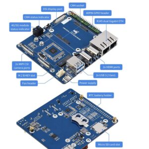 Dual Gigabit Ethernet 5G/4G Mini-Computer with Metal Case and Cooling Fan Based On Raspberry Pi Compute Module 4 (NOT Included) @XYGStudy (CM4-DUAL-ETH-4G/5G-BOX)