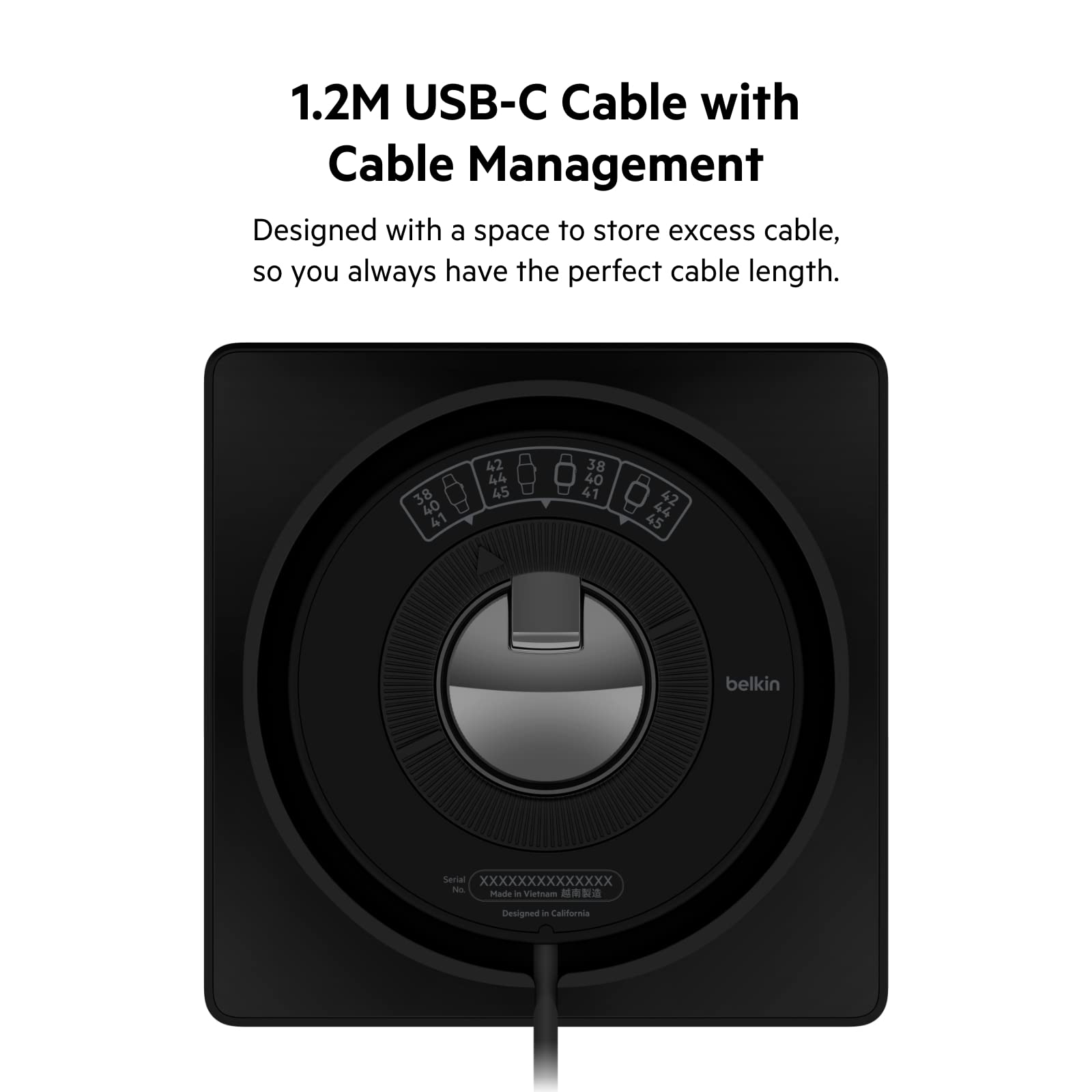 Belkin Apple Watch Charger - Fast Wireless Charging Pad - Travel Charger with Nightstand Mode W/USB-C Cable Included for Apple Watch (Compatible with All Models) - Black