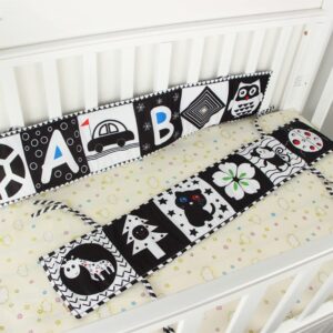 KAKIBLIN Black and White High Contrast Baby Soft Book for Early Education, Infant Tummy-time Mat, Three-Dimensional Can Be Bitten and Tear Not Rotten Paper 0-3 Years Old Baby Toys