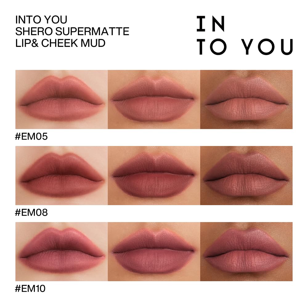 INTO YOU Matte Lipstick for Women, Matte Red Lipstick Long Lasting, Multi-Purpose for Lips and Cheek, Non-Stick Cup Not Fade Lip Stain Makeup Cosmetics Official Directly (EM08)