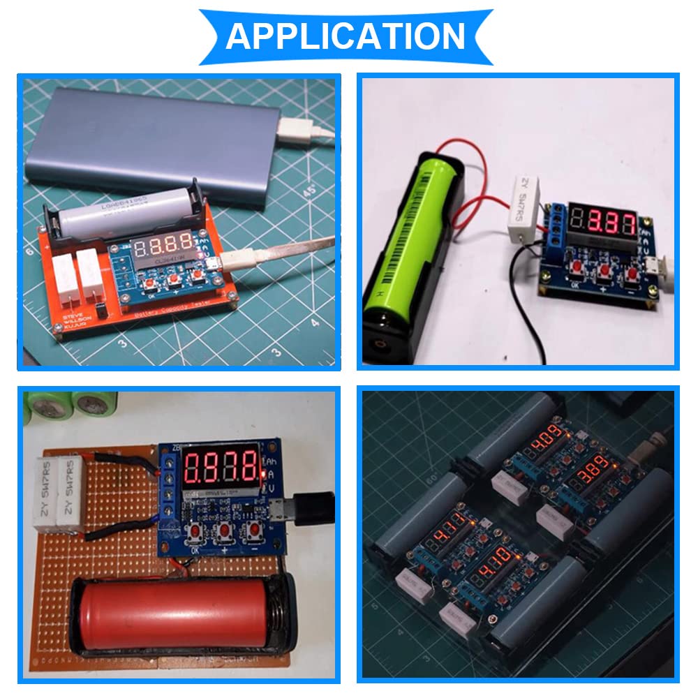 DKARDU 1.5-12V Battery Capacity Meter Discharge Tester Analyzer ZB2L3 Li-ion Lead-Acid Battery Capacity Meter for Testing Battery with 18650 Battery Holder, Micro USB Cable