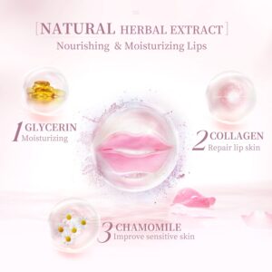 30 Pieces Collagen Lip Masks for Dry Lips Care, Crystal Lip Pads Pink Gel Lip Patches Great for Moisturizing,Remove Dead Skin, Lip Mask Sheet Mascarilla Para Labios with Moisturer Essence