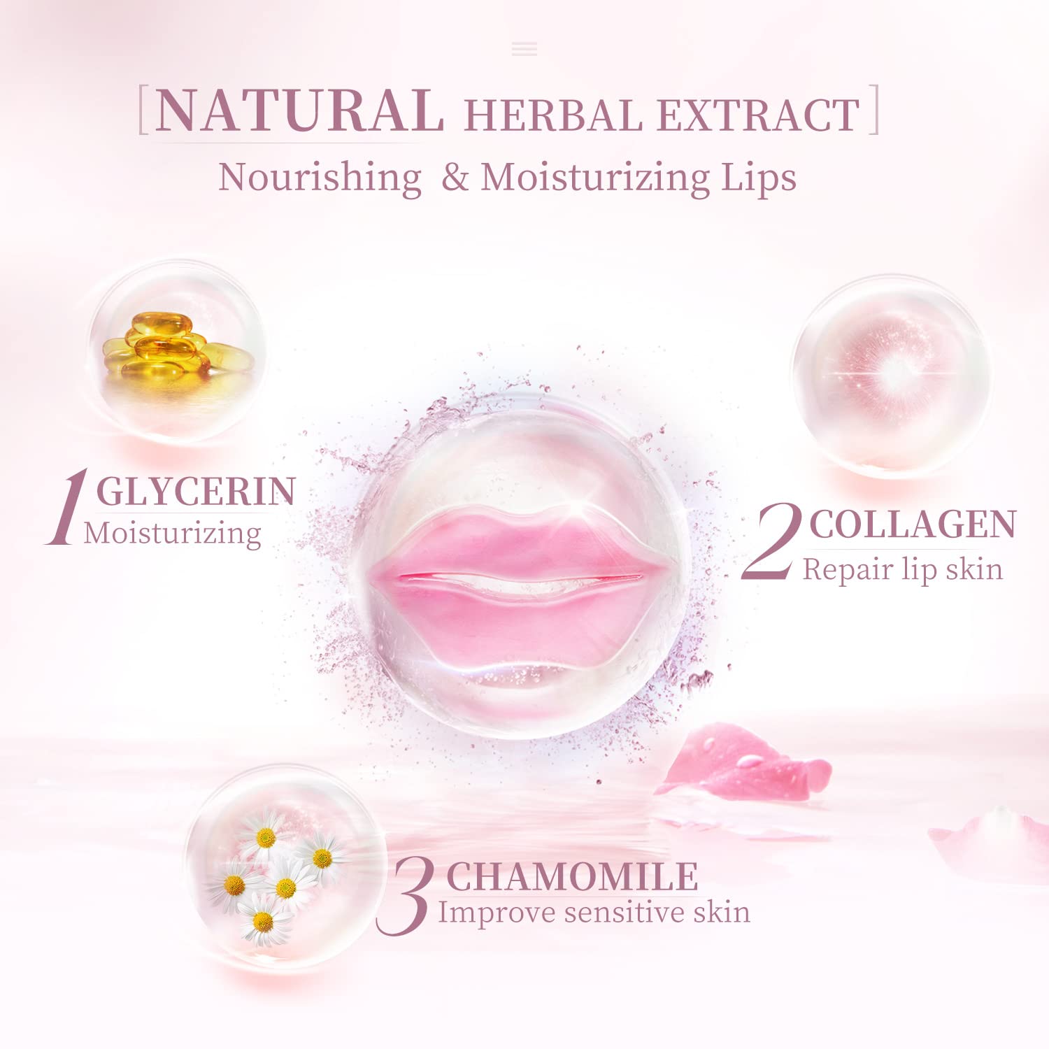 30 Pieces Collagen Lip Masks for Dry Lips Care, Crystal Lip Pads Pink Gel Lip Patches Great for Moisturizing,Remove Dead Skin, Lip Mask Sheet Mascarilla Para Labios with Moisturer Essence