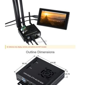 Dual Gigabit Ethernet 5G/4G Mini-Computer with Metal Case and Cooling Fan Based On Raspberry Pi Compute Module 4 (NOT Included) @XYGStudy (CM4-DUAL-ETH-4G/5G-BOX)