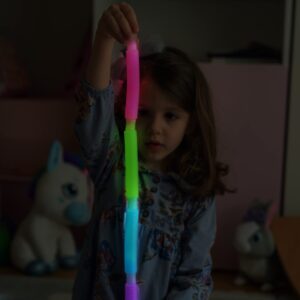 nutty toys Glow in The Dark Pop Tube Stocking Stuffers - Fine Motor Skills Toddler Sensory Toys, Top ADHD & Autism Fidget 2024 Best Preschool Gifts Idea, Unique Boy & Girl Christmas Stocking Stuffer