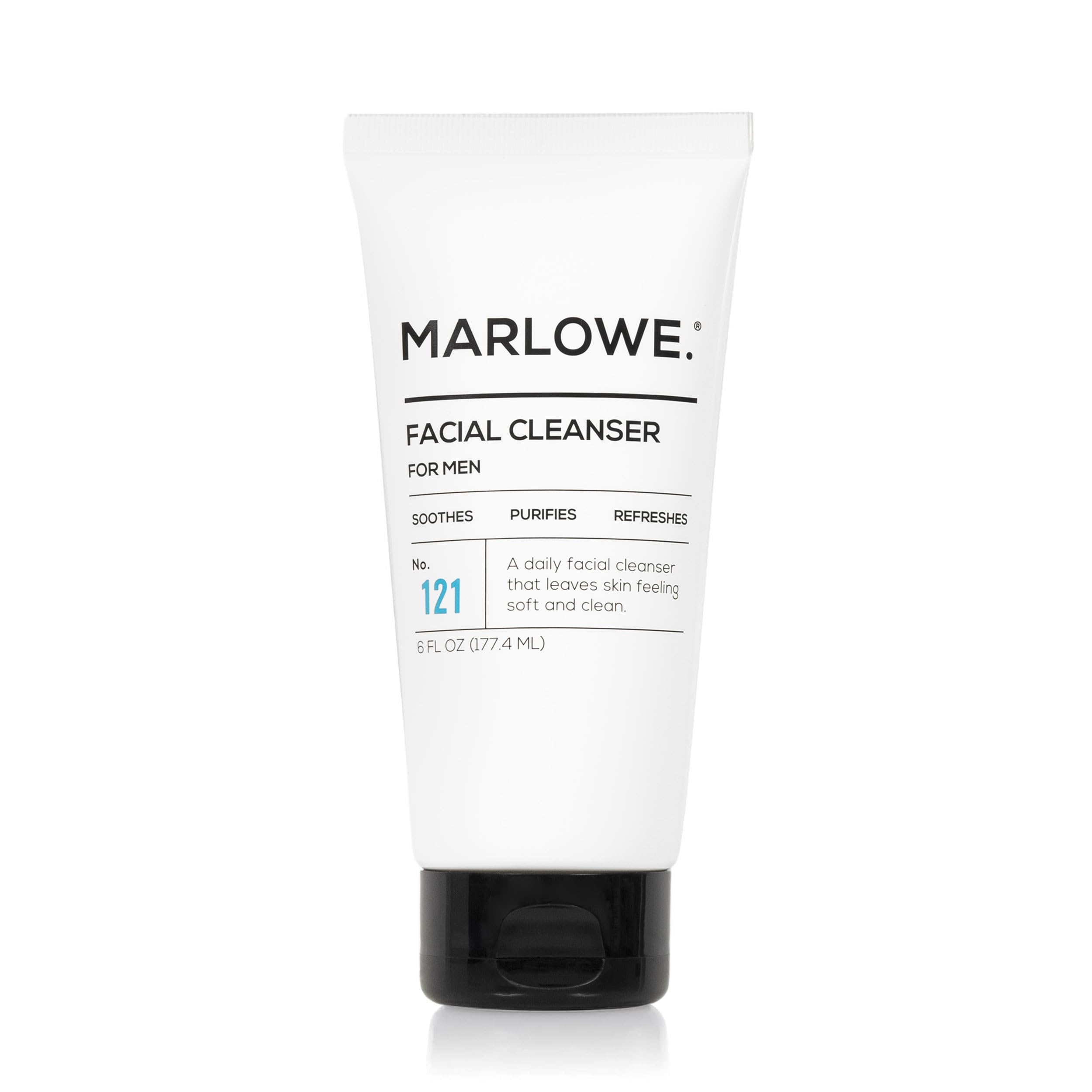 MARLOWE. No. 121 Men's Facial Cleanser and MARLOWE. No. 123 Men's Facial Moisturizer |Daily Face Wash and Lightweight Face Cream | Light Fresh Scent | Natural Ingredients