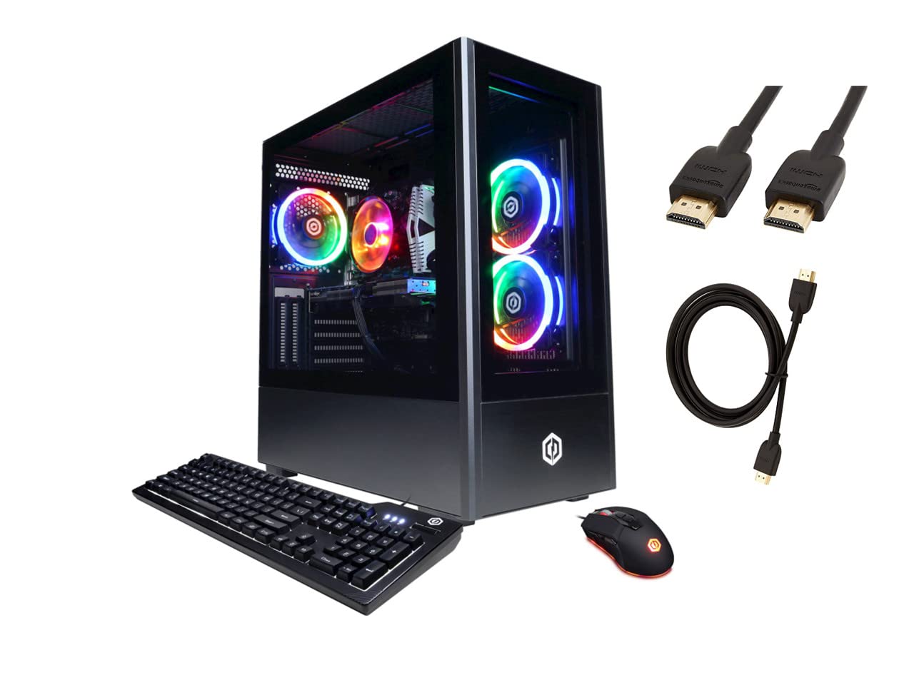 CyberpowerPC Gamer Xtreme Gaming Desktop Computer | Intel Core i7-11700F | GeForce RTX 3060 Ti | 32GB DDR4 | 1TB SSD+1TB HDD | Include Mouse and Keyboard | Win11 | with HDMI Cable Bundle