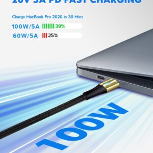 JIUWFOX USB C to USB C Cable,[2-Pack 8ft+4ft], USB C Charger Cable 100W/5A Fast Charging, for Samsung Galaxy S23/S22/S21, MacBook Pro 2020, iPad Pro 2020, LG, Pixel, Switch, and More.