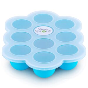 Matte 4 oz Glass Baby Food Storage Jars Bundle with Blue Silicone Freezer Tray & 5 oz Food Pouches