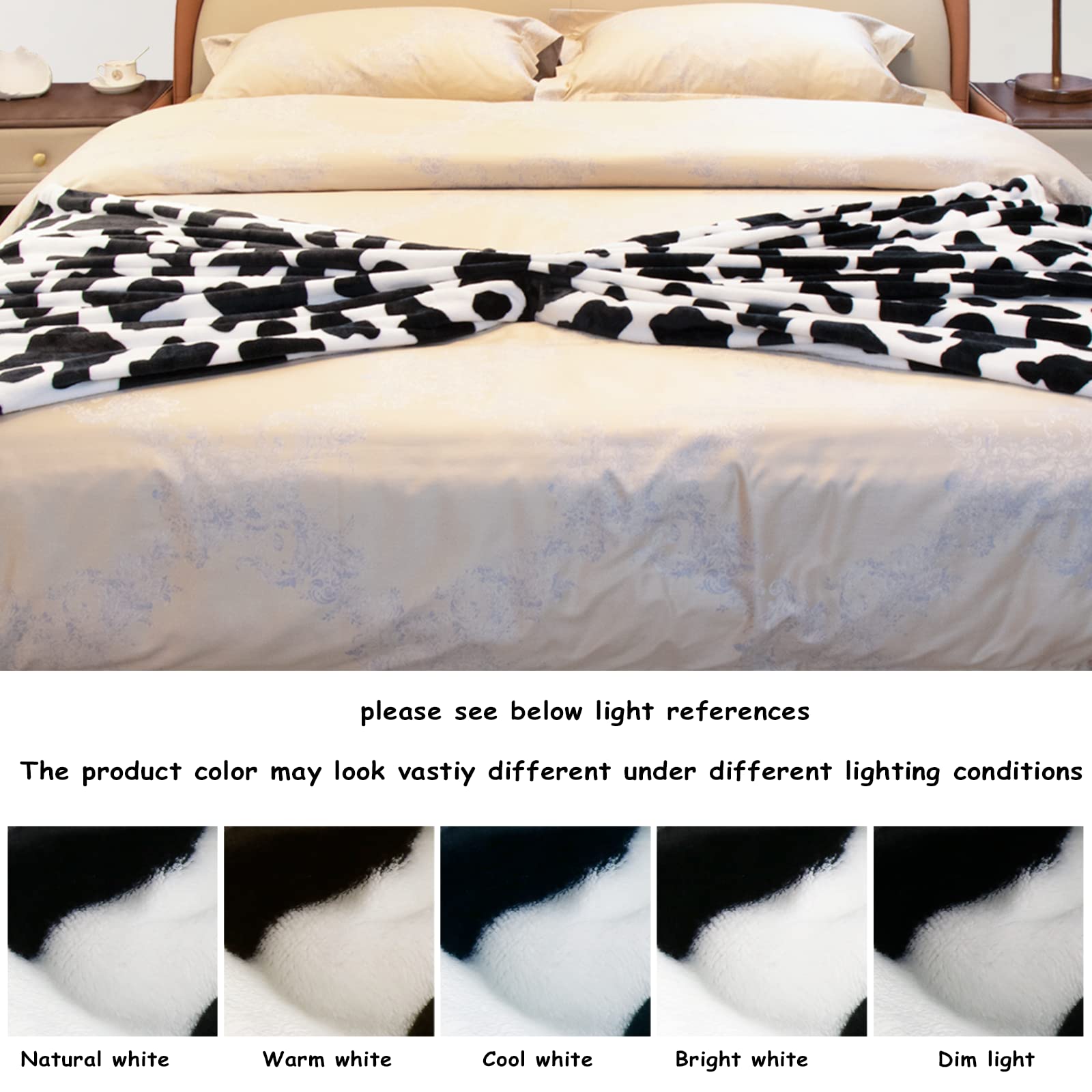 Double Sided Cow Print Blanket Silky Soft Micro Fleece Cow Blanket Baby Seat Couch Sofa Cow Print Blankets and Throws for Unisex Baby Boys Girls Toddler Infant Newborn Cow Print 40x50 in