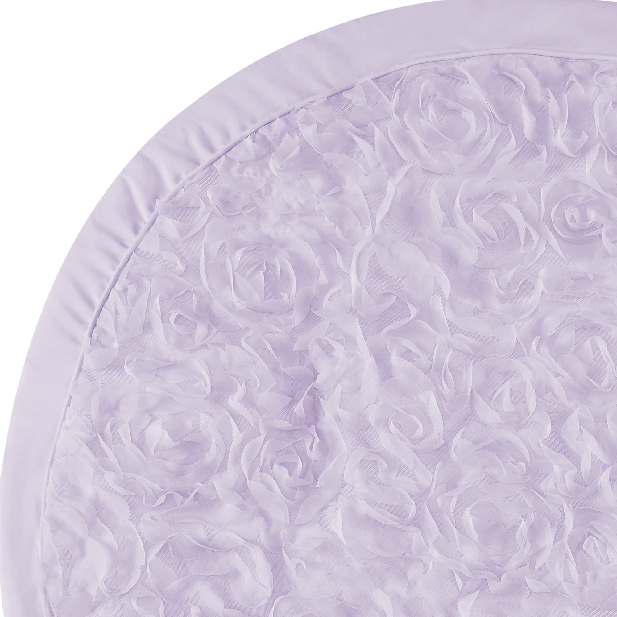 Sweet Jojo Designs Purple Floral Rose Girl Baby Playmat Tummy Time Infant Play Mat - Solid Light Lavender Flower Luxurious Elegant Princess Vintage Boho Shabby Chic Luxury Glam High End Roses