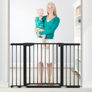 baby gates for doorways, ronbei 29.93"-51.5" walk through baby gate extra wide baby gates for stairs, pet dog gates auto close safety child doorway gates for kids or pets