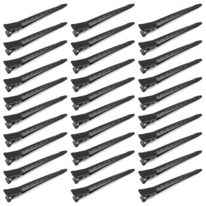 limko 30 packs hair clips duck bill clips, rustproof metal curl clips with holes for hair styling (black (30 pack))