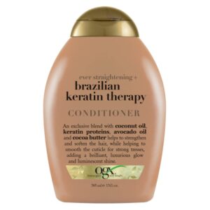 OGX Ever Straightening + Brazilian Keratin Therapy Smoothing Shampoo with Hair-Smoothing Conditioner with Coconut Oil, Cocoa Butter & Avocado Oil