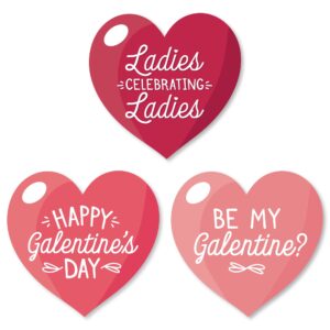 big dot of happiness happy galentine’s day - diy shaped valentine’s day party cut-outs - 24 count