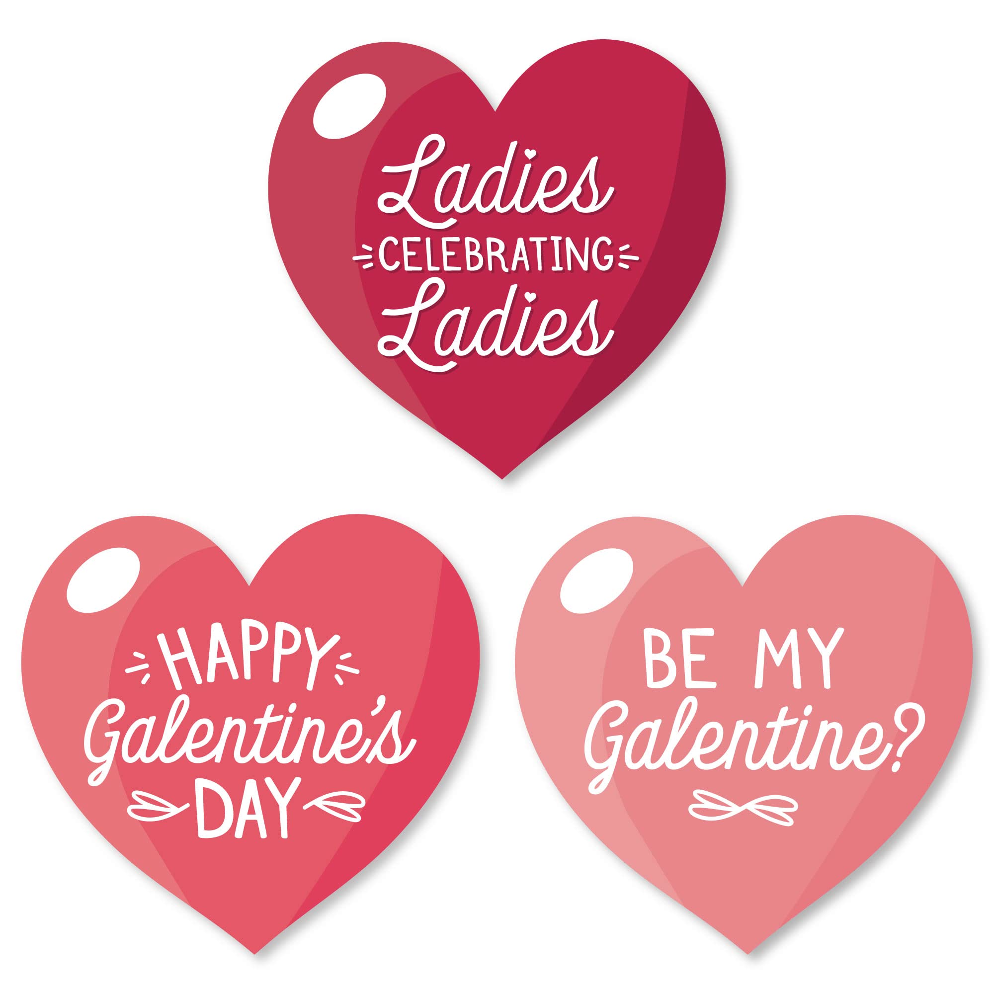 Big Dot of Happiness Happy Galentine’s Day - DIY Shaped Valentine’s Day Party Cut-Outs - 24 Count