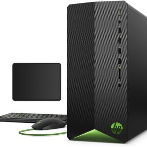 HP Pavilion Gaming Premium Desktop | AMD Ryzen 7-5700G 8-Core Upto 3.8GHz | 32GB RAM | 1TB SSD+1TB HDD | NVIDIA GeForce RTX 3060 | Windows 10 Home | Keyboard and Mouse | with Mouse Pad Bundle, Black