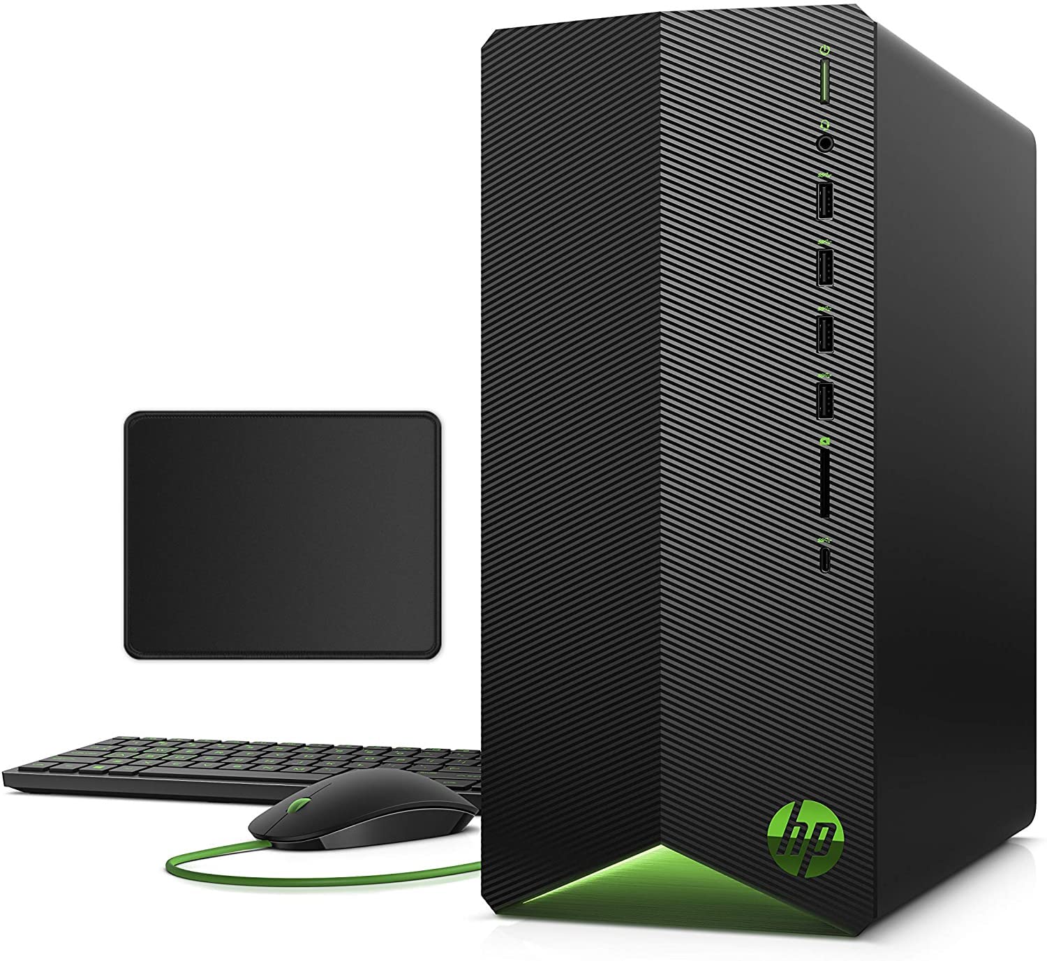 HP Pavilion Gaming Premium Desktop | AMD Ryzen 7-5700G 8-Core Upto 3.8GHz | 32GB RAM | 1TB SSD+1TB HDD | NVIDIA GeForce RTX 3060 | Windows 10 Home | Keyboard and Mouse | with Mouse Pad Bundle, Black