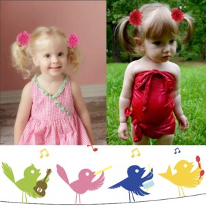 50PCS Baby Girls Hair Ties 2inch Chiffon Flower Bows Rubber Bands Soft Elastics Ponytail Holders Accessories for Infants Toddlers Kids Children Set of 25 Pairs