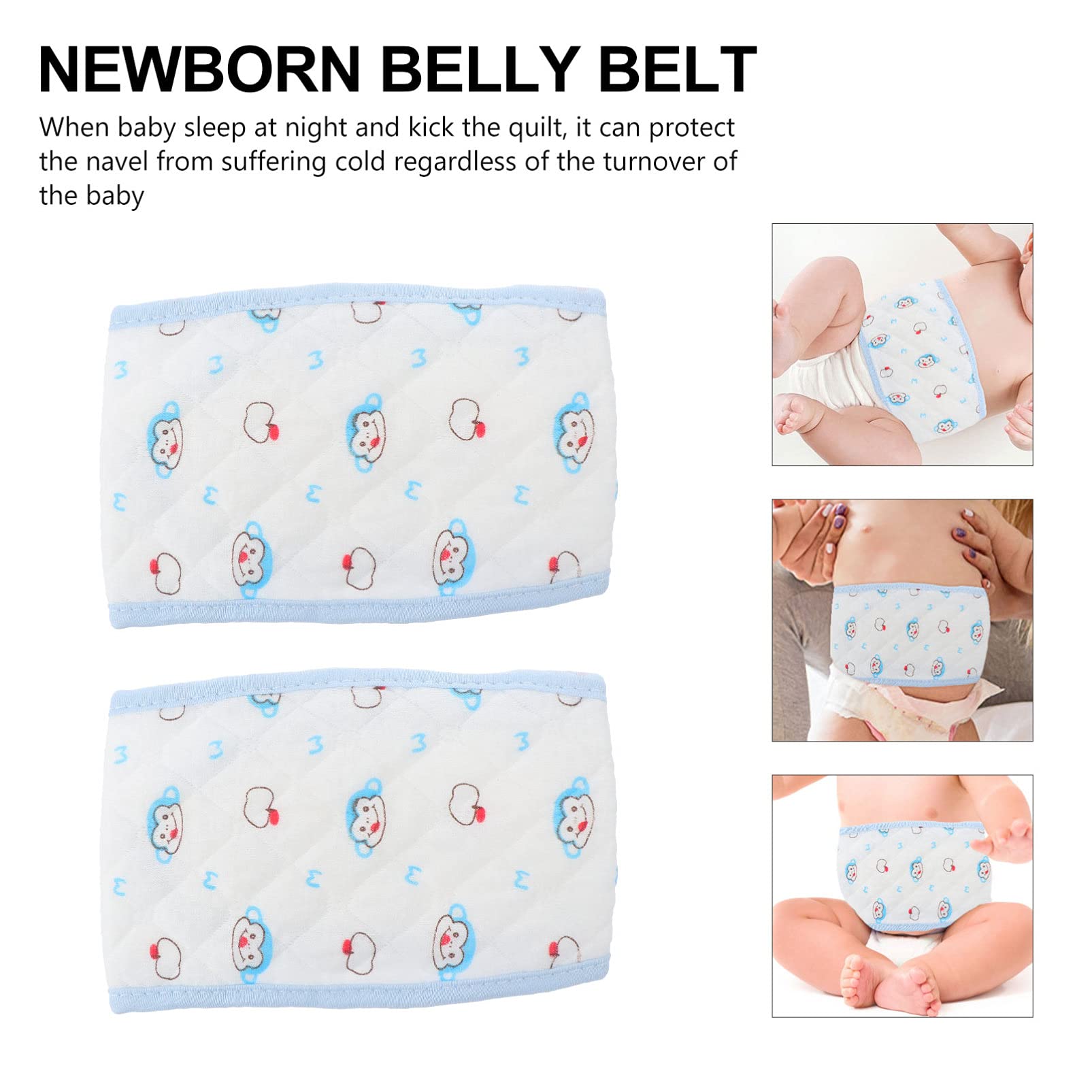 ARTIBETTER 3Pcs Cotton Baby Belly Band Baby Umbilical Cord Belly Band Breathable Cotton Navel Protection Belt for Infant Newborn