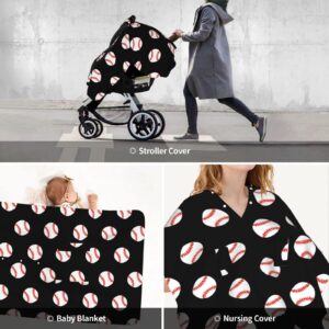 Baby Car Seat Cover Baseball Winter Carseat Canopies Cover Soft Breathable Infant Carseat Canopy for Infant Boys Girls