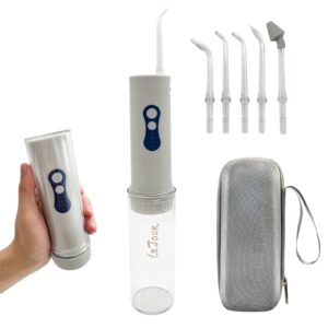 water dental flosser for teeth cleaning - lejour tooth care, cordless portable rechargeable oral irrigator 4 modes 5 tips ipx7 waterproof powerful battery water teeth cleaner pick for home travel