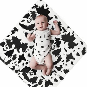 belinyo dalmatian cow baby swaddle blankets nursing cover infant receiving blankets for crib, stroller, travel（36x 36 inch）