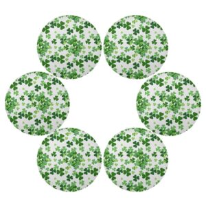 st. patrick's day placemats lucky clover shamrocks round placemats set of 6 for kitchen table washable kitchen table mats place mats