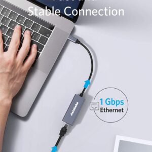 USB C to Ethernet Adapter, sininkoko Driver Free USB C to 100/1000 Gigabit Ethernet LAN Network Adapter,Compatible for MacBook Pro , MacBook Air, iPad Pro, Dell XPS and More