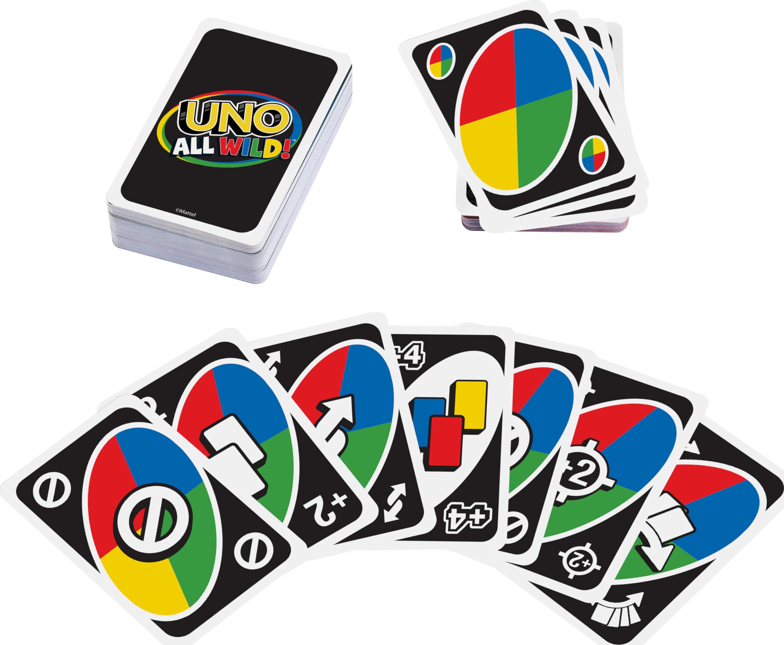 Mattel Games UNO All Wild Card Game with 112 Cards, Gift for Kid, Family & Adult Game Night for Players 7 Years & Older