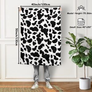 Double Sided Cow Print Blanket Silky Soft Micro Fleece Cow Blanket Baby Seat Couch Sofa Cow Print Blankets and Throws for Unisex Baby Boys Girls Toddler Infant Newborn Cow Print 40x50 in