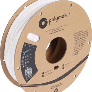 Polymaker Polymax Tough PC Filament 3mm, White Polycarbonate Filament 2.85mm 750g - Polymaker PolyMax White PC Filament 3D Printer Polycarbonate Filament PC Max, Tough & High Heat Resistant