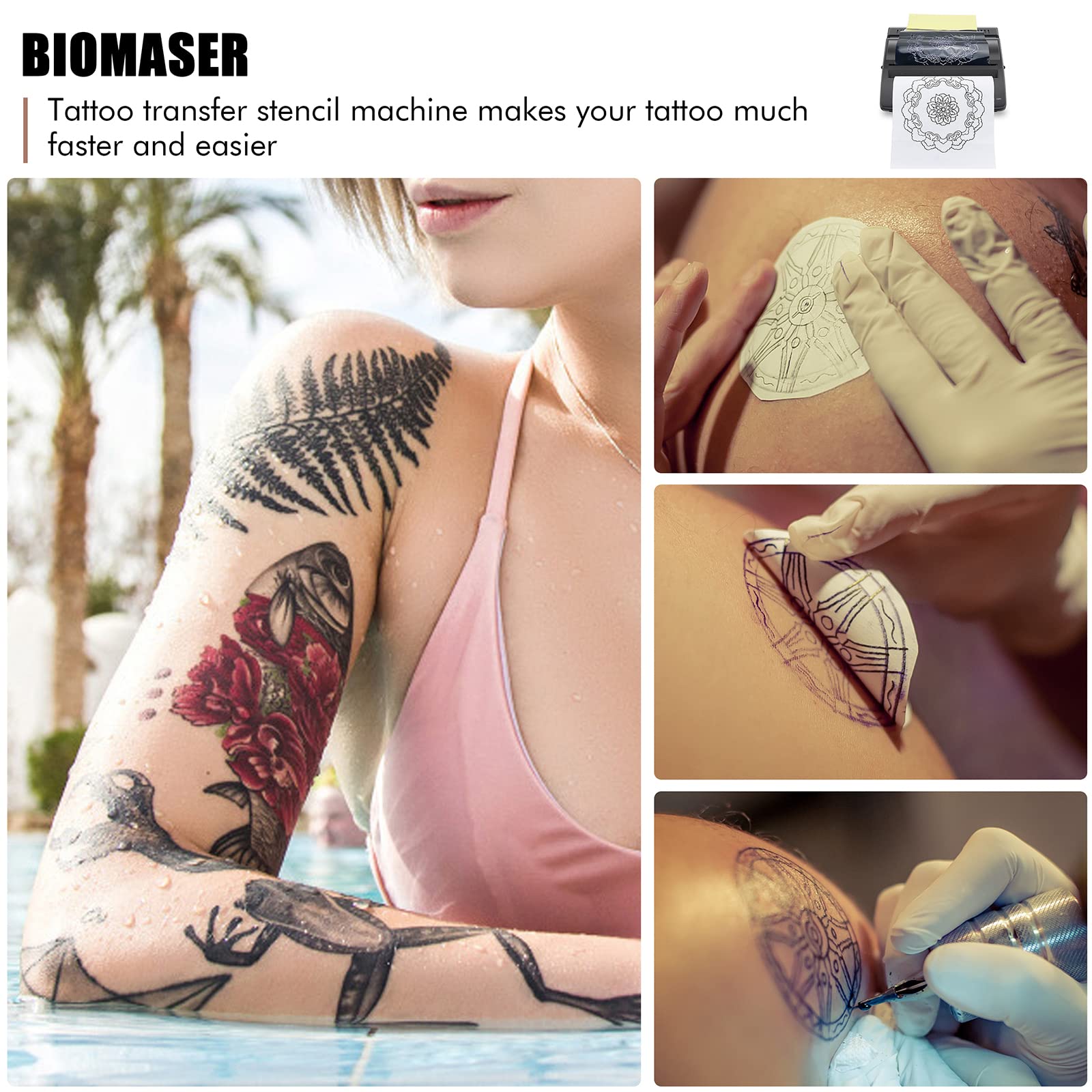 Tattoo printer Tattoo Stencil Printer for tattooing Tattoo Transfer Stencil Machine Thermal Copier Drawing Thermal Stencil Maker with 20 Tattoo Transfer Papers