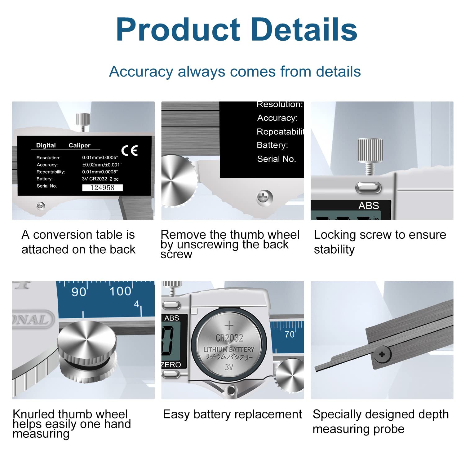 Digital Calipers, DITRON Electronic Caliper 6 inch IP54 Waterproof Micrometer, Woodworking Dimensional Measuring Tools Inch/MM Stainless Steel Vernier Caliper 150mm