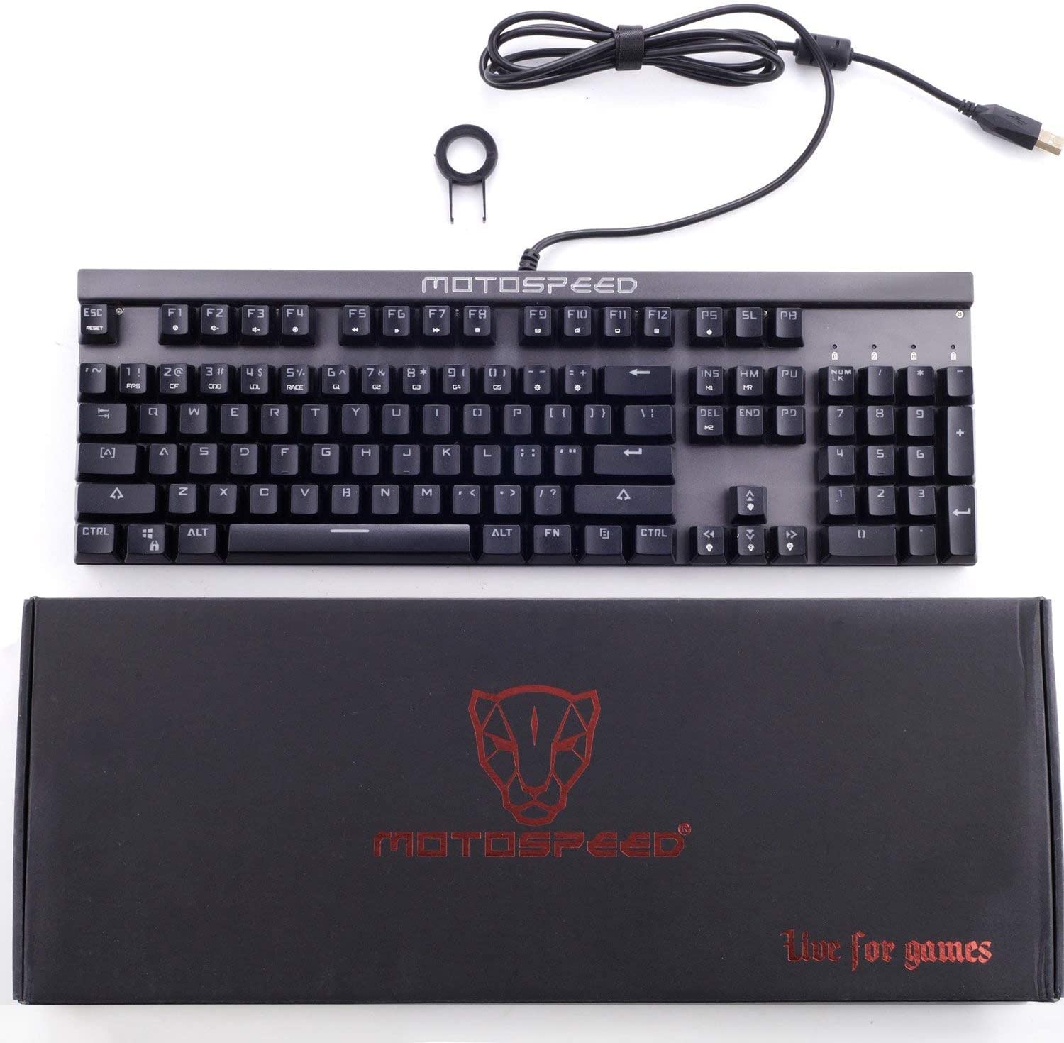 K97 RGB Backlit Mechanical Keyboard Full 104-Key Red Switches | N-Key Roll-Over Anti-Ghosting Gaming Keyboard