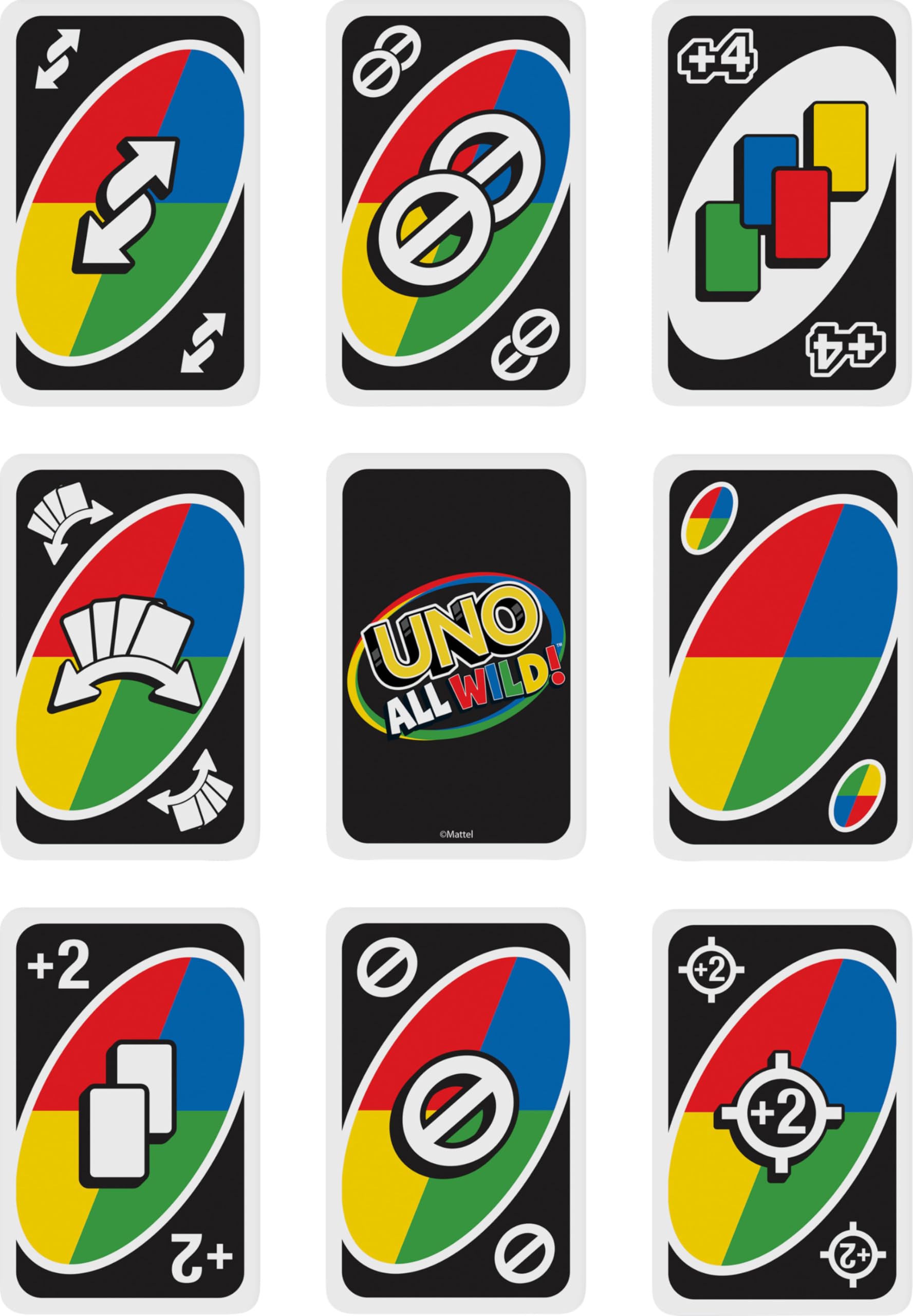 Mattel Games UNO All Wild Card Game with 112 Cards, Gift for Kid, Family & Adult Game Night for Players 7 Years & Older