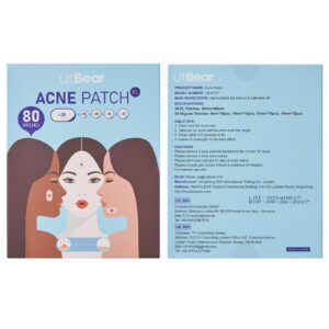 LitBear Large Acne Pimple Patches, 5 Sizes 80 Patches for Large Breakouts, Acne Patches for Face, Chin or Body, Acne Spot Patch with Tea Tree & Calendula Oil, Hydrocolloid Bandages for Acne Skin