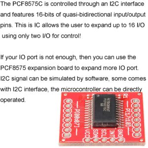 DKARDU PCF8575 IIC I2C PCF8575C Extension Shield Module 16-bit 400kHZ SMBus I/O Ports,with Dupont Cable,for Arduino