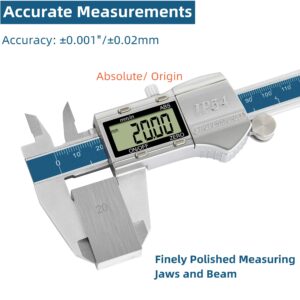 Digital Calipers, DITRON Electronic Caliper 6 inch IP54 Waterproof Micrometer, Woodworking Dimensional Measuring Tools Inch/MM Stainless Steel Vernier Caliper 150mm