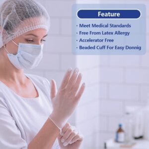 Safe Health Vinyl Exam Disposable Gloves, Bulk Supply of 16000, Latex Free, Powder Free, Clear, Large, 3.5 mil, Medical Grade, Nursing, Office, Kitchen, Pet Care, Cleaning, Housework