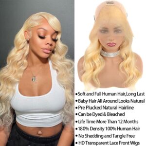 Binrris 613 Body Wave Lace Front Wigs Human Hair 13X4 Lace Front Wigs Human Hair for Women 13x4 Ear to Ear Lace Frontal Wigs Brazilian Virgin Hair Lace Front Wigs Human Hair 180% Density 30 Inch