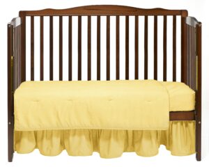 baby doll solid 3 piece crib bedding set, yellow, 500c3-yellow