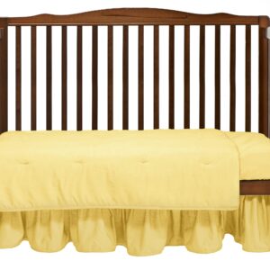 Baby Doll Solid 3 Piece Crib Bedding Set, Yellow, 500c3-yellow