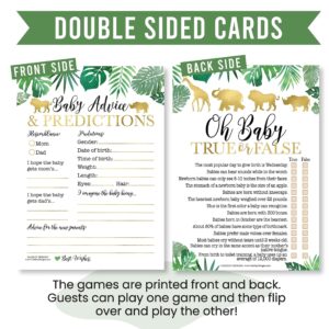 50 Safari Baby Prediction And Advice Cards, Trivia Games, etc, 25 Baby Animal Matching, Nursery Rhyme Game - 6 Double Sided Cards Baby Shower Games Funny, Baby Shower Ideas Baby Sprinkle Games