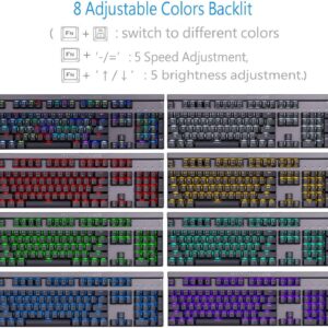 K97 RGB Backlit Mechanical Keyboard Full 104-Key Red Switches | N-Key Roll-Over Anti-Ghosting Gaming Keyboard