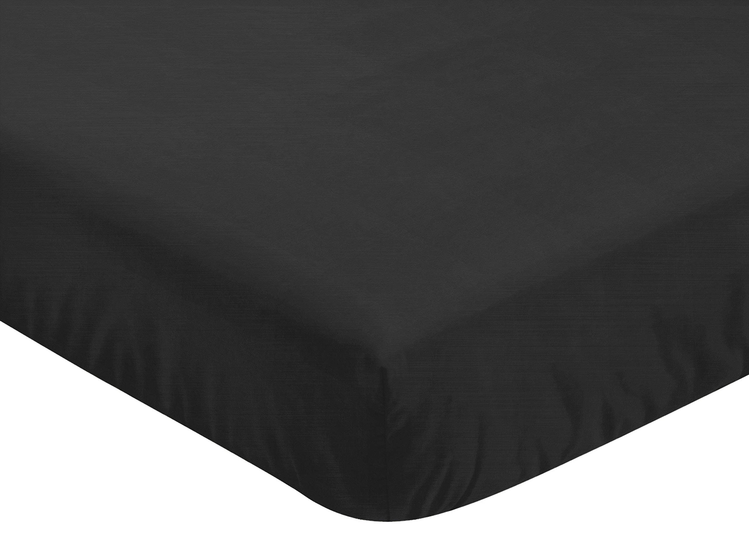 Sweet Jojo Designs Black Boy or Girl Fitted Crib Sheet Baby or Toddler Bed Nursery - Solid Color for Mod Dino Modern Dinosaur Boho Dinosaurs Gender Neutral